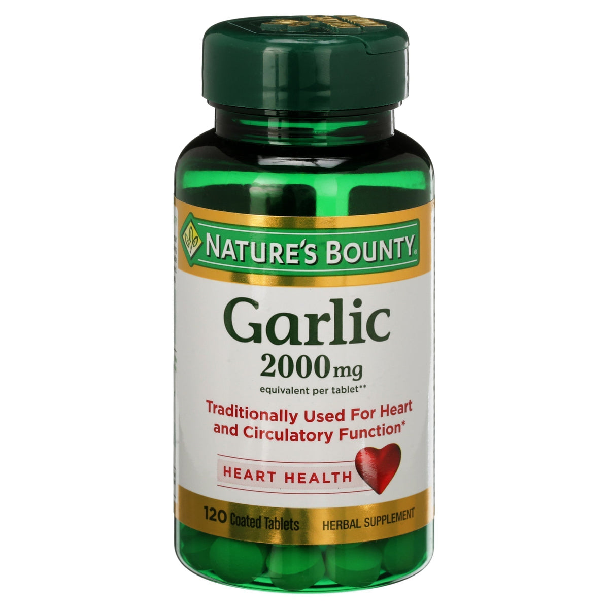 Nature's Bounty Garlic Tablets, Heath Health, 2000 Mg, 120 Ct Original – Kis'like