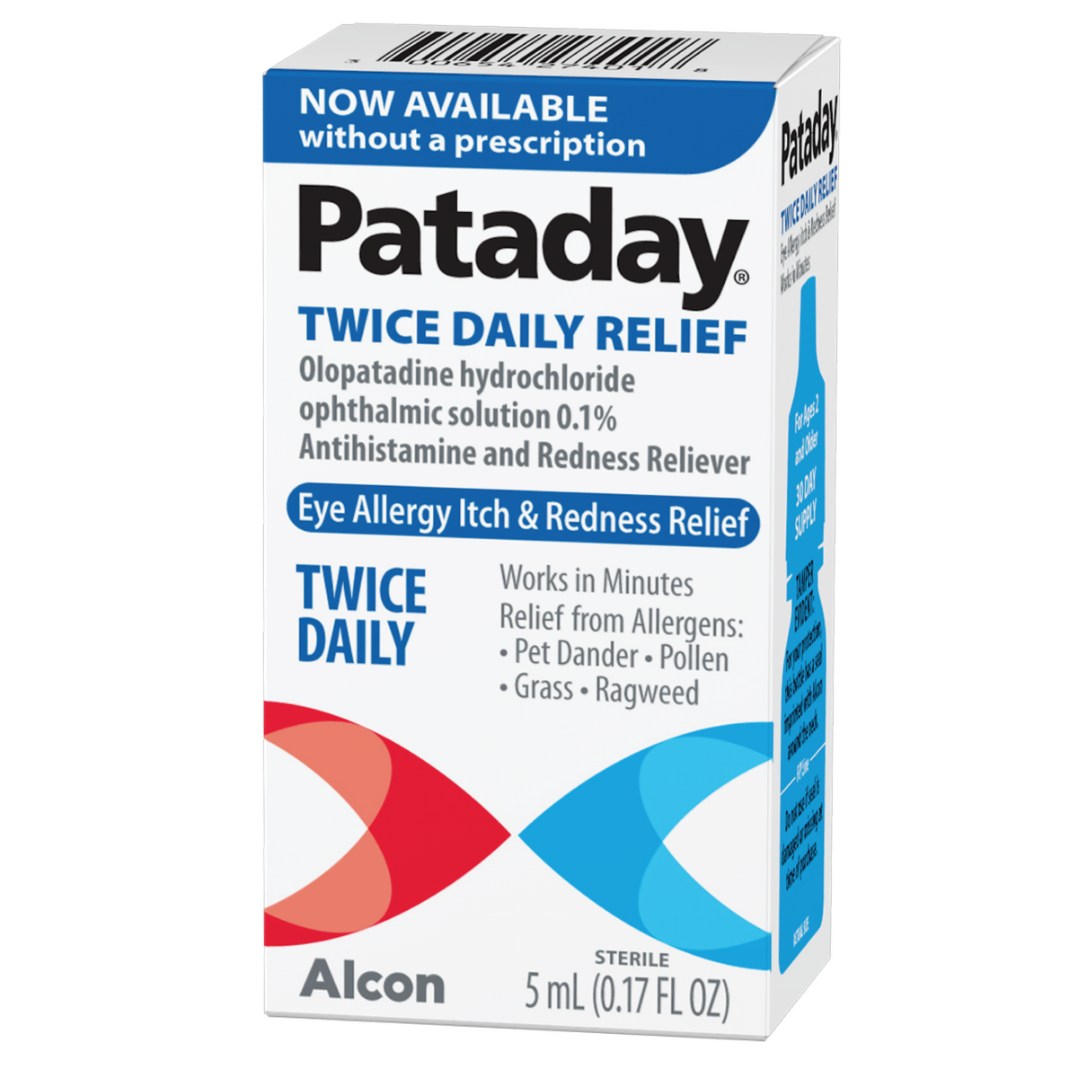 Pataday Twice Daily Eye Allergy Itch Relief Eye Drops, 5 ml 0.17 oz ...