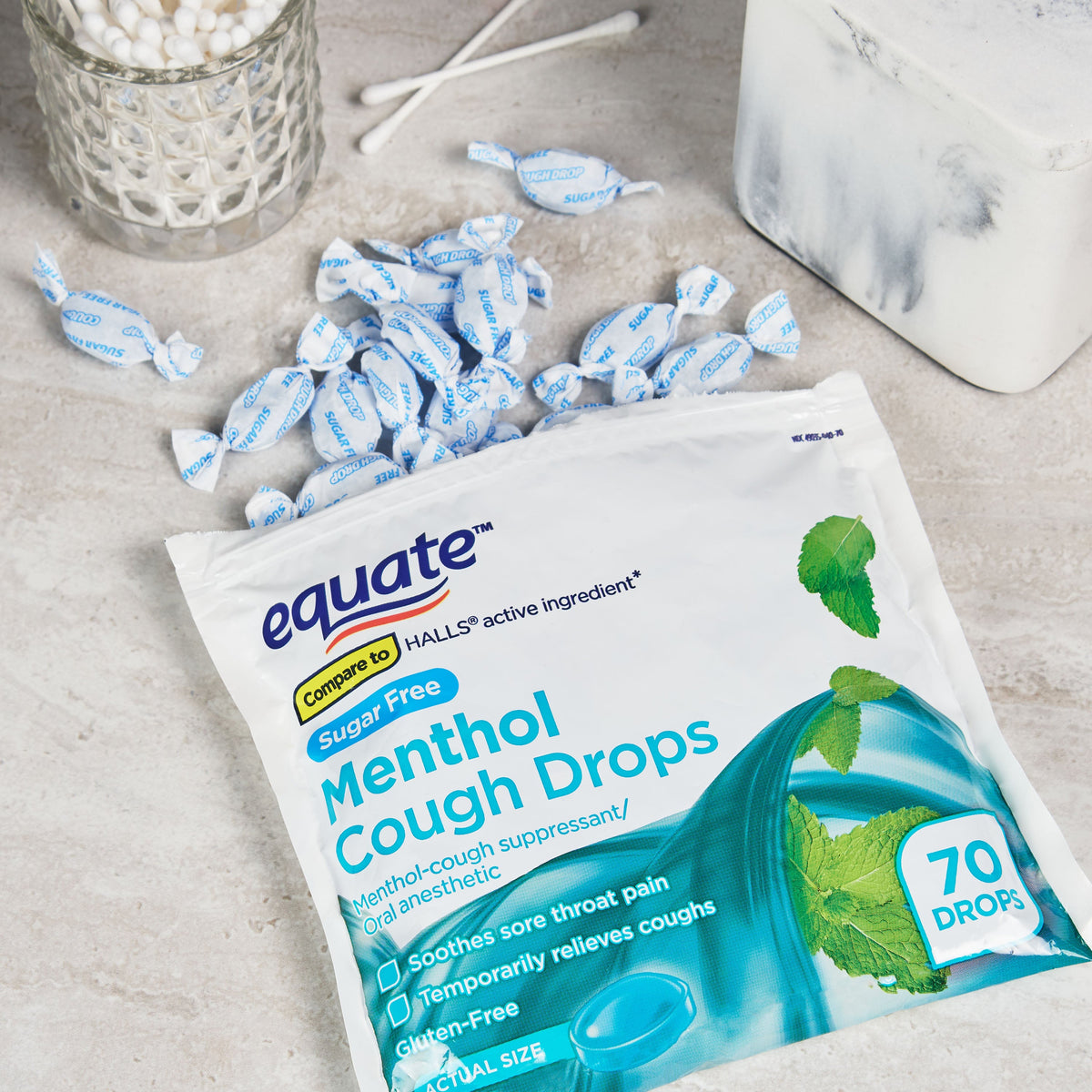 Sugar-Free Menthol Drops, 70 Count | Buy Equate Sugar from ...