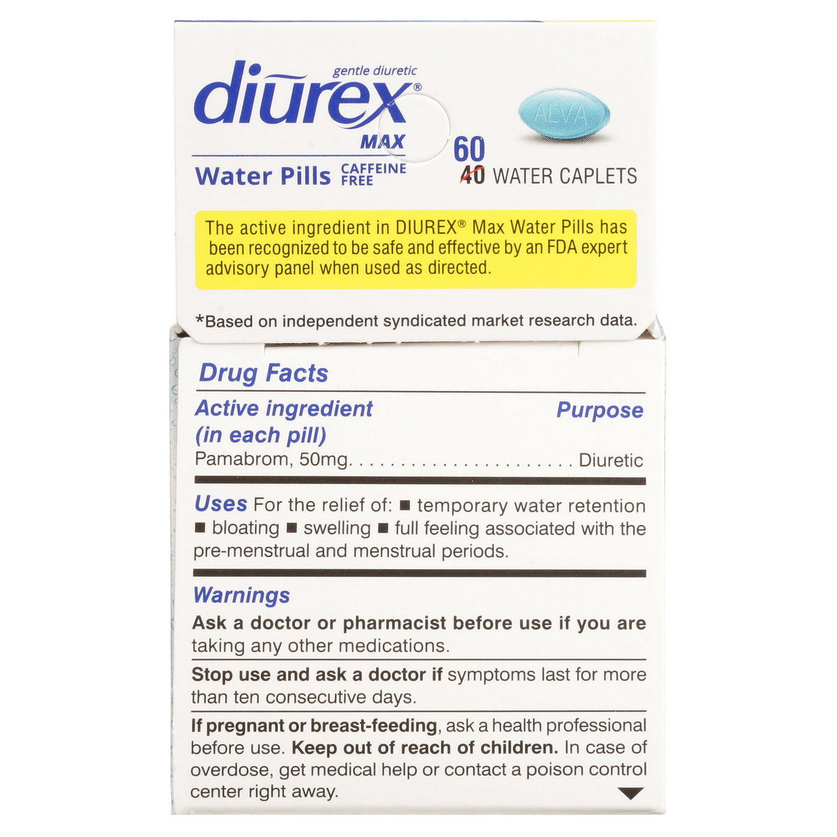 Diurex Max Water Pills - Maximum Strength Caffeine Free Diuretic ...